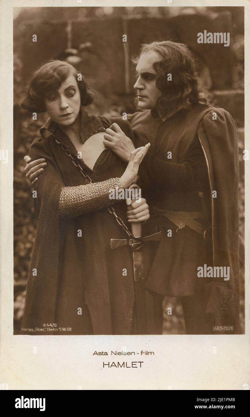 Portrait of Asta Nielsen and Heinz Stieda in Hamlet (1921) - German ...