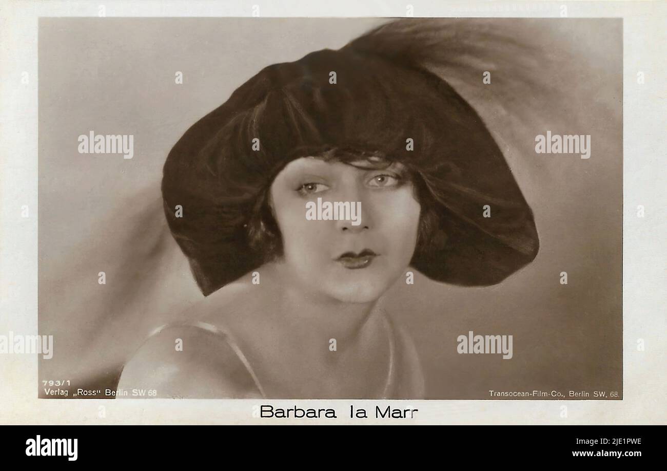 Portrait of Barbara La Marr - Hollywood silent movie actress Stock ...