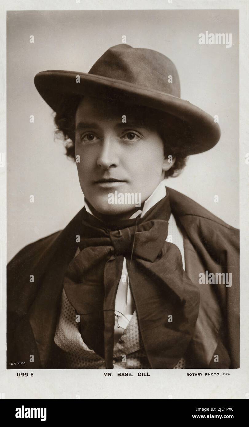 Portrait of Basil Gill - British stage star of the Victorian and ...