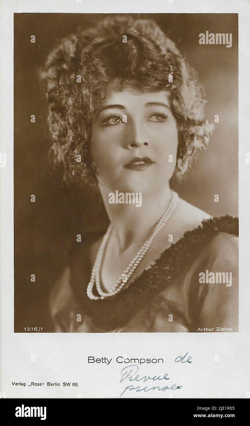 Portrait of Betty Compson, - Hollywood silent movie actress Stock Photo ...