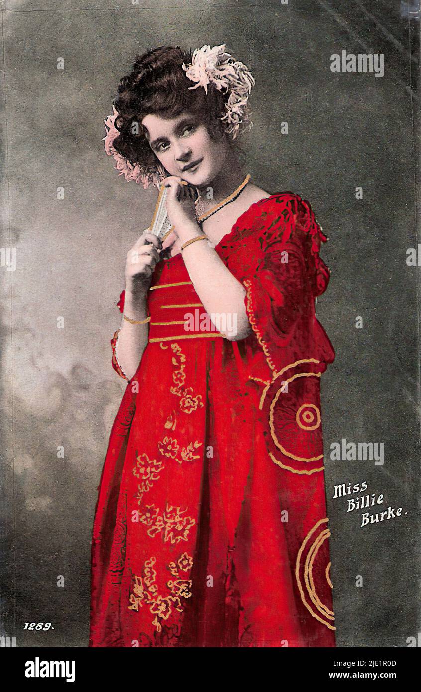 Portrait of Billie Burke - British stage star of the Victorian and ...
