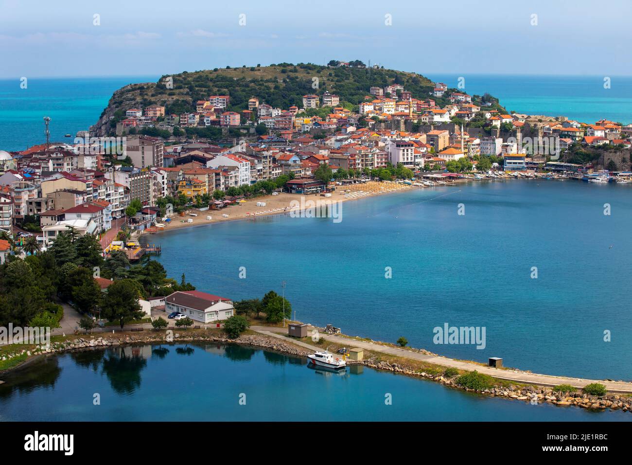 Beautiful cityscape on the mountains over Black-sea, Amasra. Amasra ...