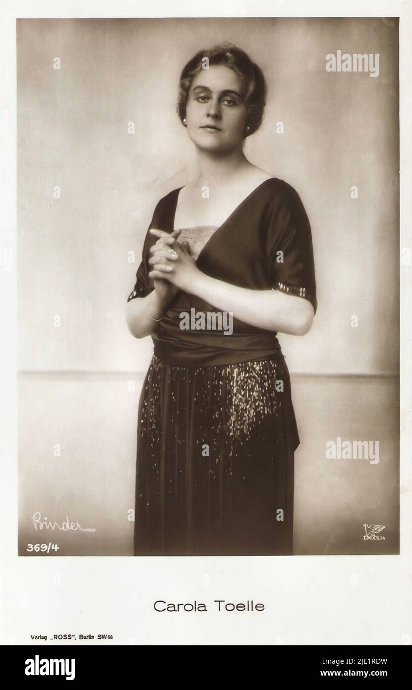 Portrait of Carola Toelle - German weimar era cinema (1918 - 1935 Stock ...