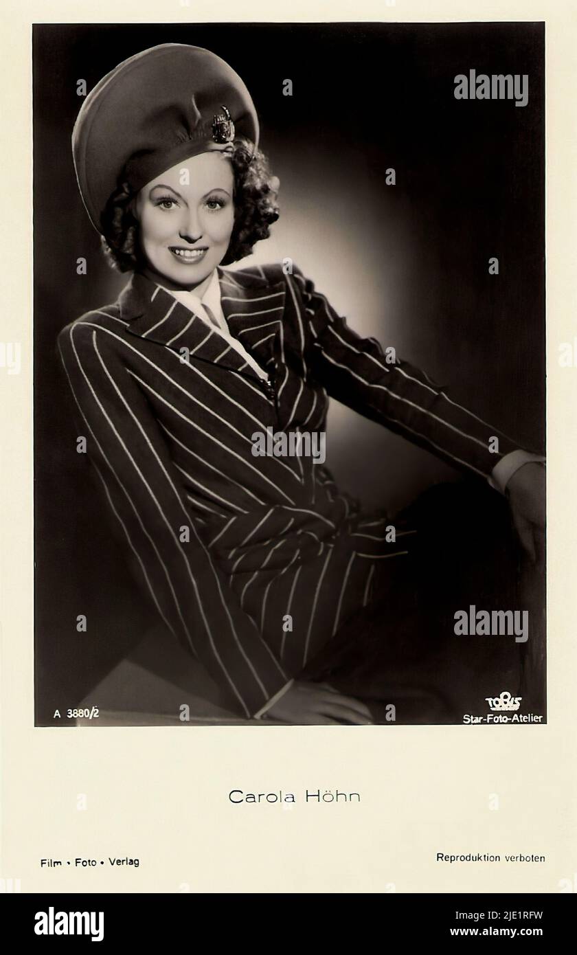 Portrait of Carola Höhn - German Third Reich movie star Stock Photo - Alamy