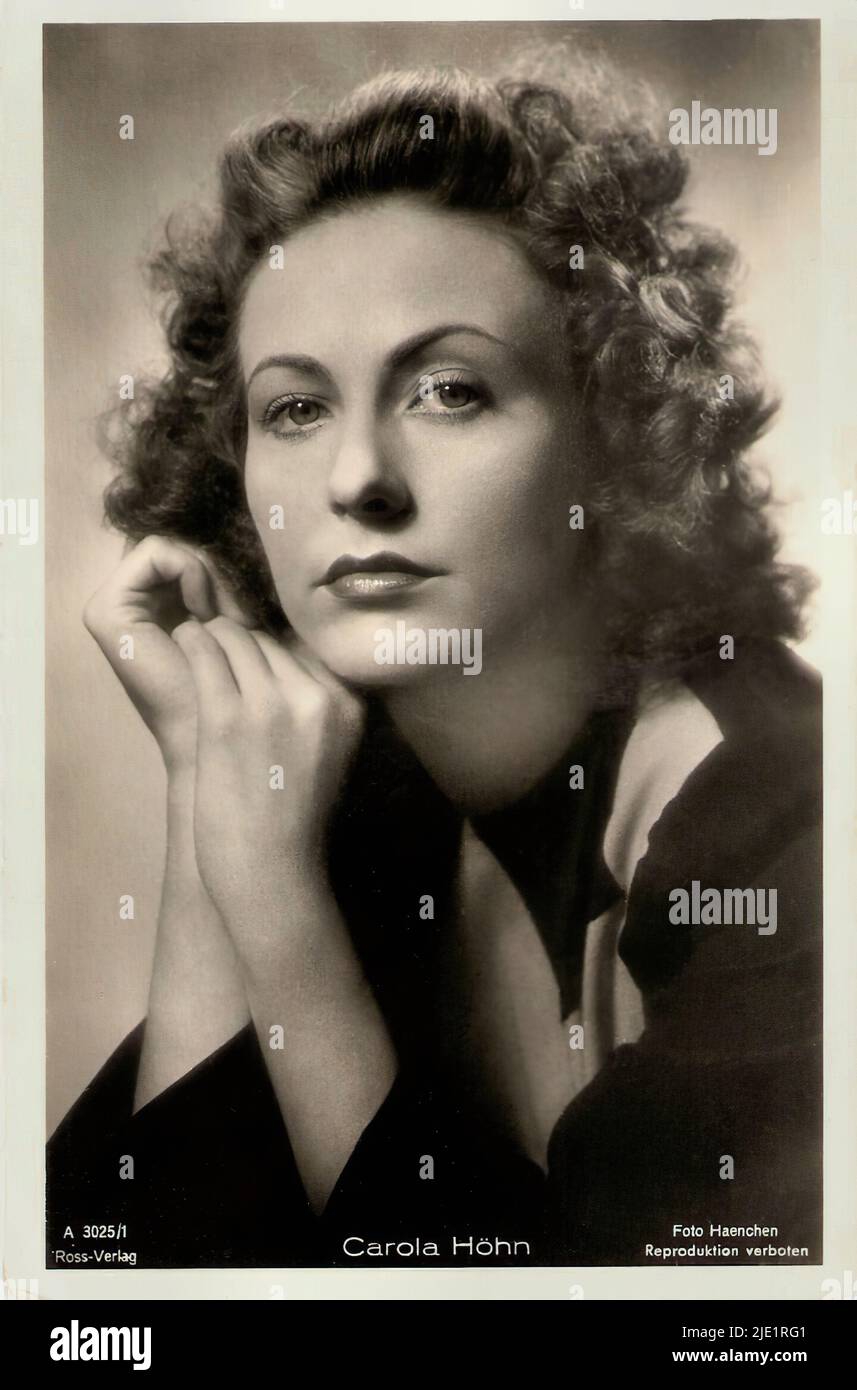 Portrait of Carola Höhn 001 - German Third Reich movie star Stock Photo ...