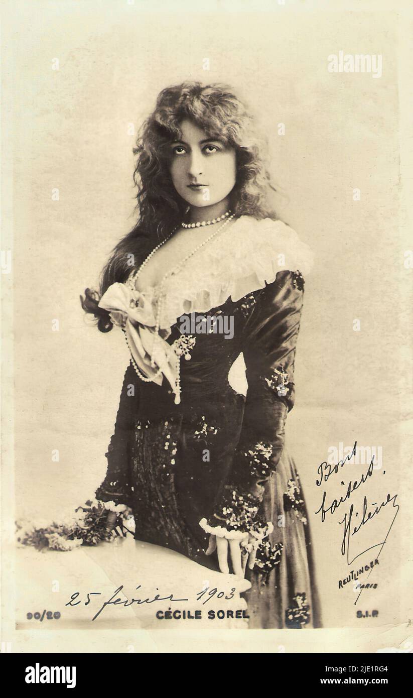 Portrait of Cécile Sorel 002 - French silent cinema era Stock Photo - Alamy