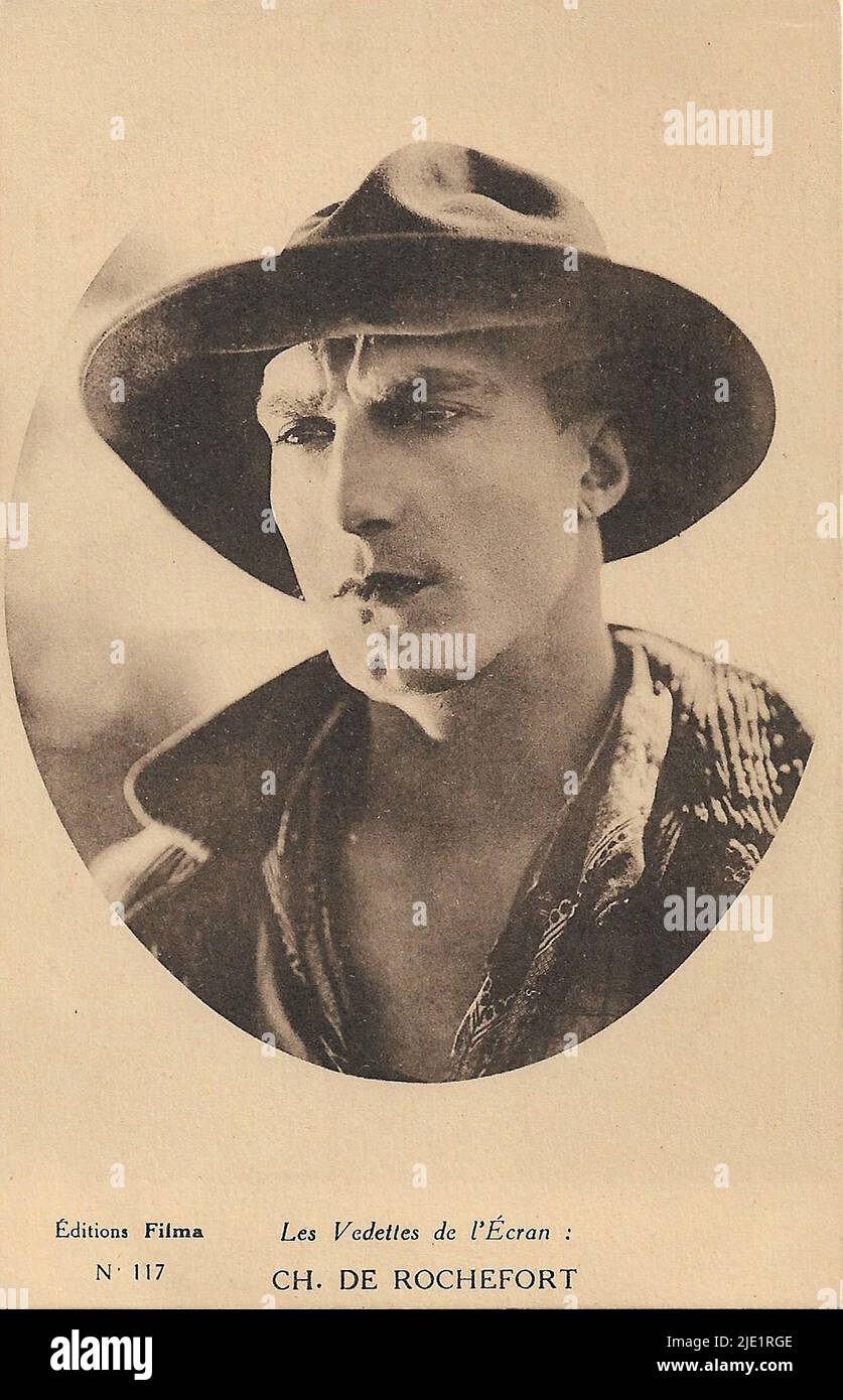 Portrait of Charles de Rochefort 003 - French silent cinema era Stock ...
