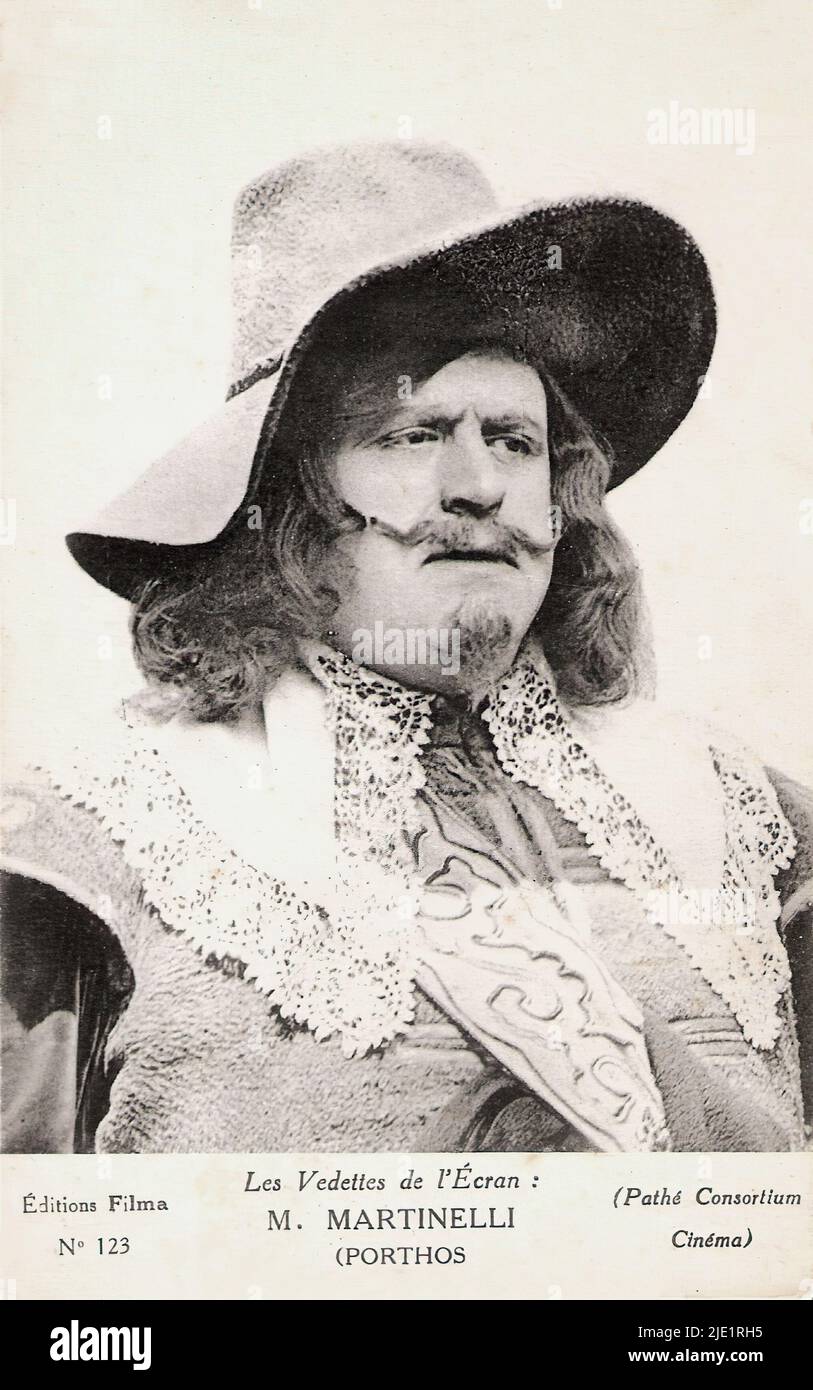 Portrait of Charles Martinelli as Porthos - Silent movie era Stock ...