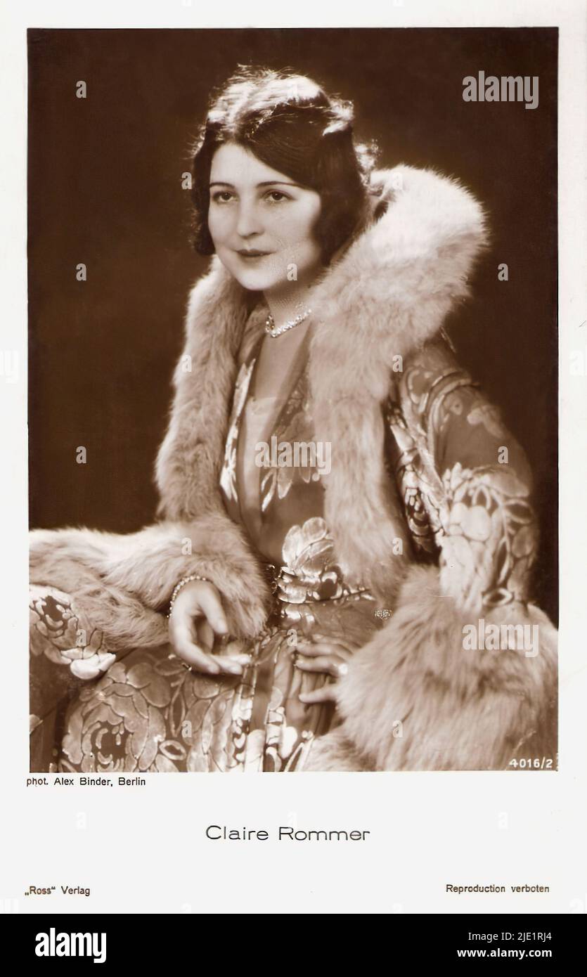 Portrait of Claire Rommer 001 - German weimar era cinema (1918 - 1935 Stock Photo - Alamy