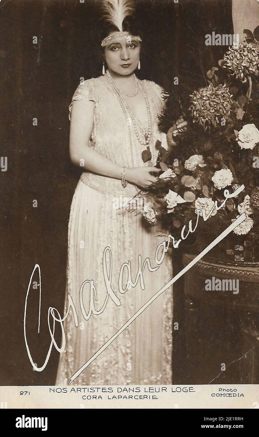 Portrait of Cora Laparcerie - French silent cinema era Stock Photo - Alamy