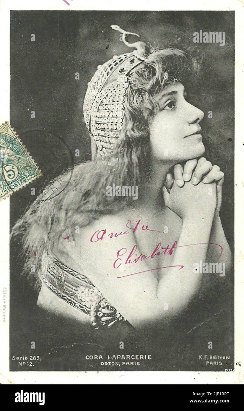Portrait of Cora Laparcerie - French theatre classic era Stock Photo ...