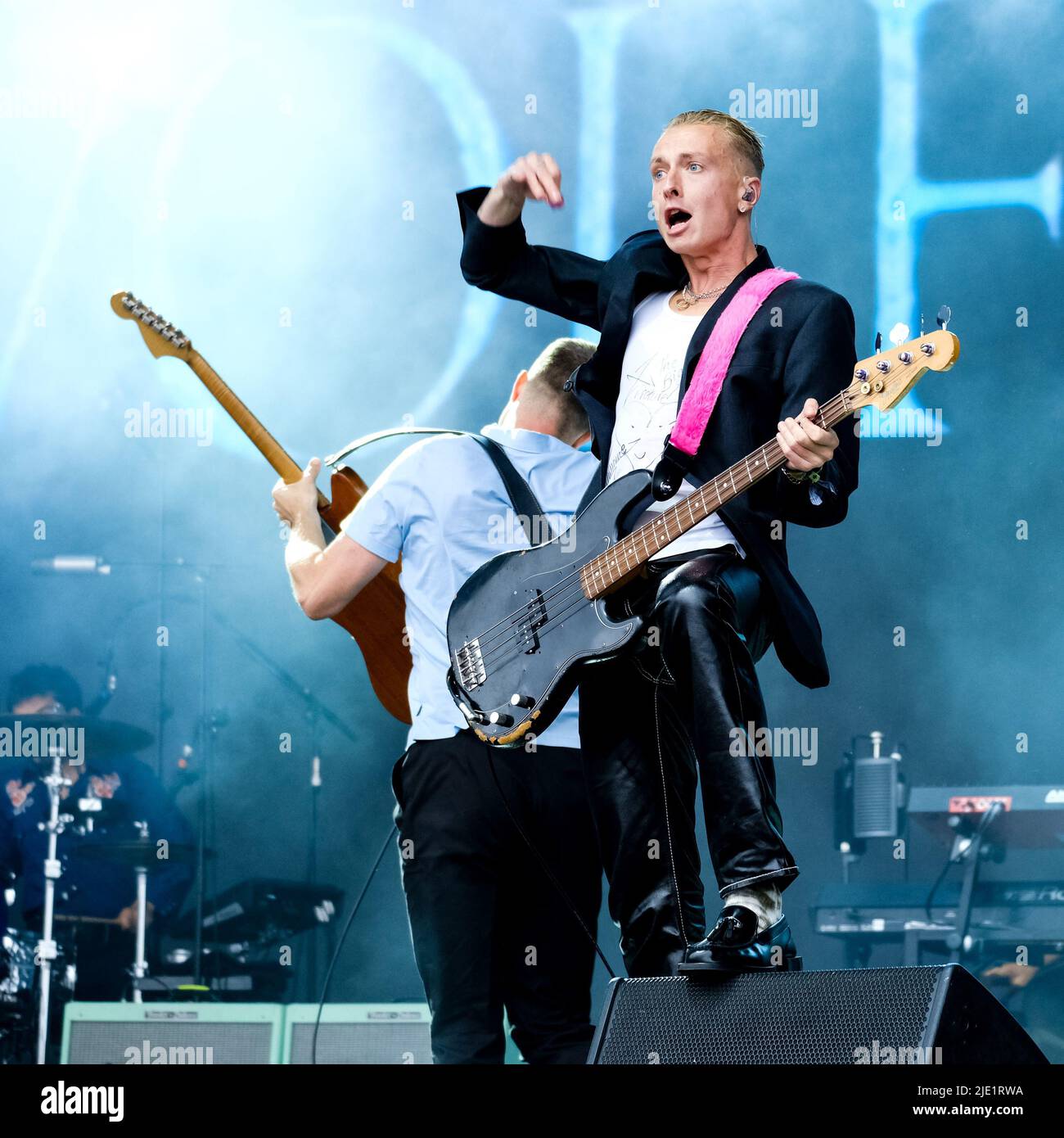 Glastonbury, UK. 24th June, 2022. UK. Friday, Jun. 24, 2022. Theo Ellis ...