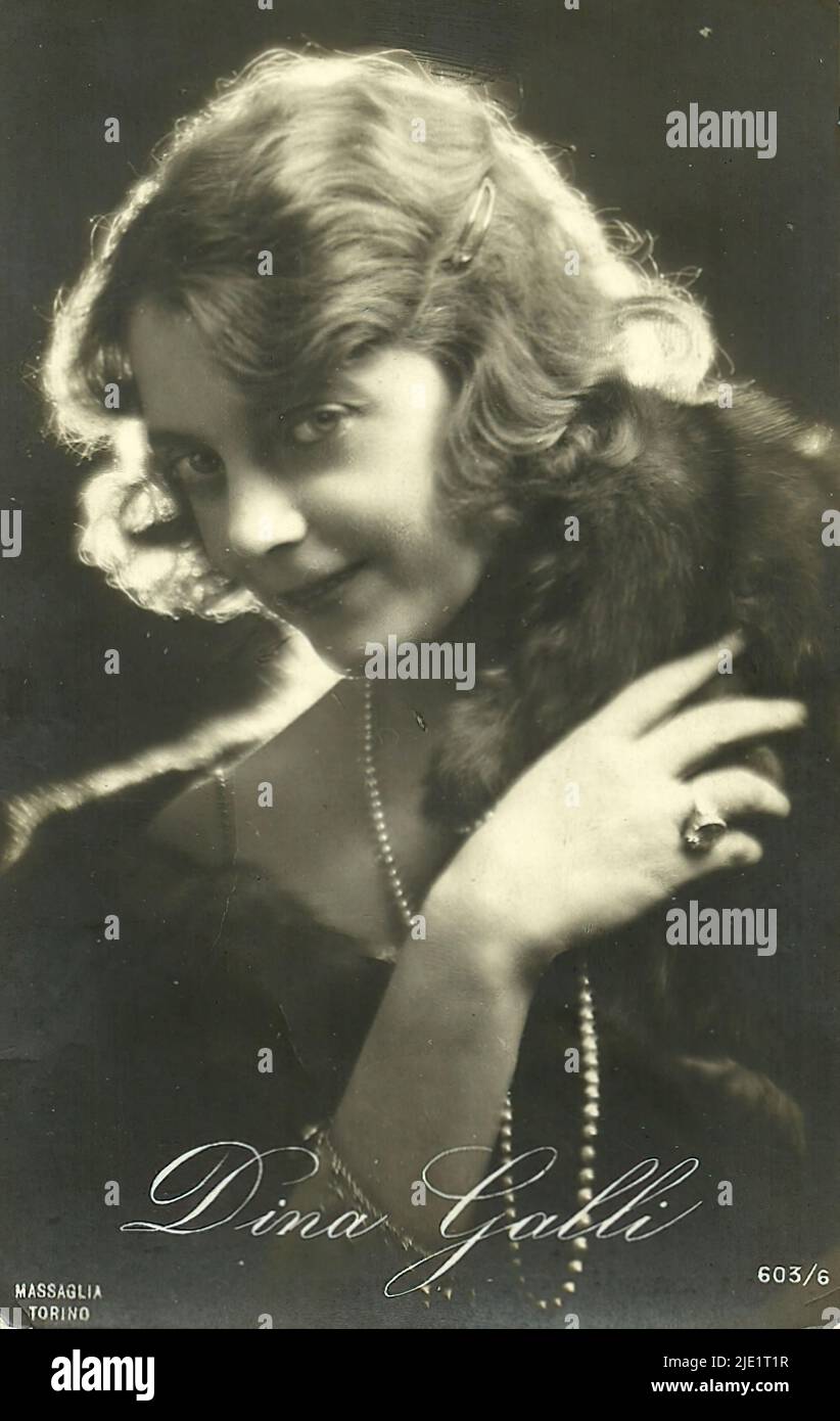Portrait of Dina Galli 002 - Italian silent cinema era actress Stock ...