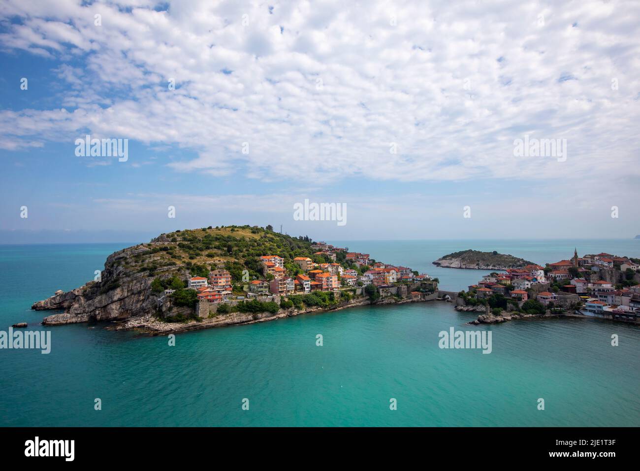 Beautiful cityscape on the mountains over Black-sea, Amasra. Amasra ...