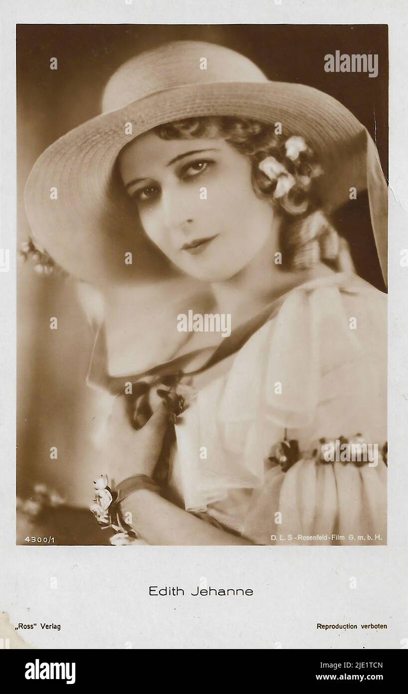 Portrait of Edith Jehanne - German weimar era cinema (1918 - 1935 Stock ...