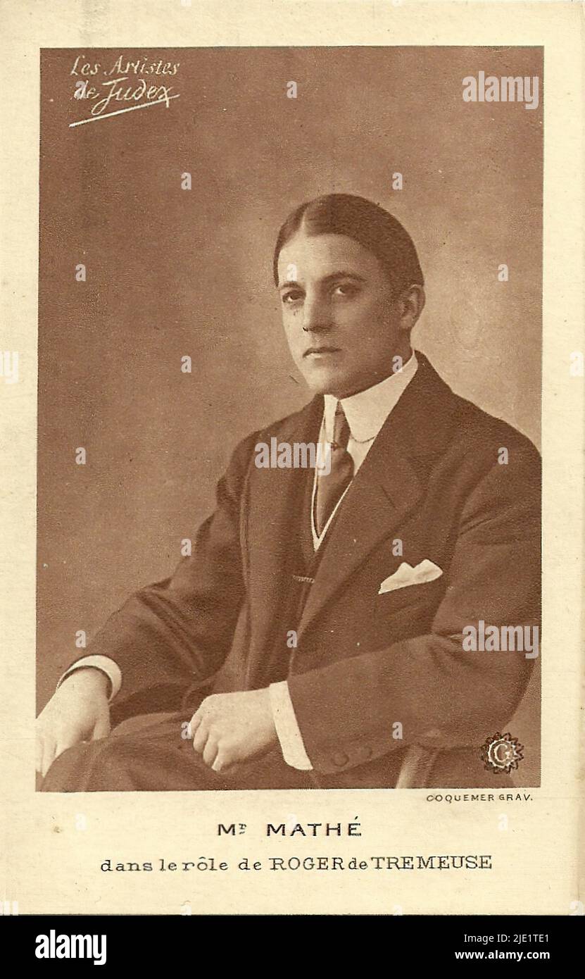 Portrait of Edouard Mathé in La nouvelle mission de Judex - Silent ...