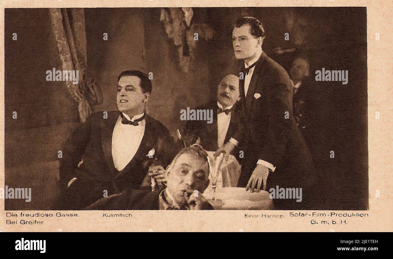 Portrait of Einar Hanson and Mario Cusmich in Die Freudlose Gasse ...