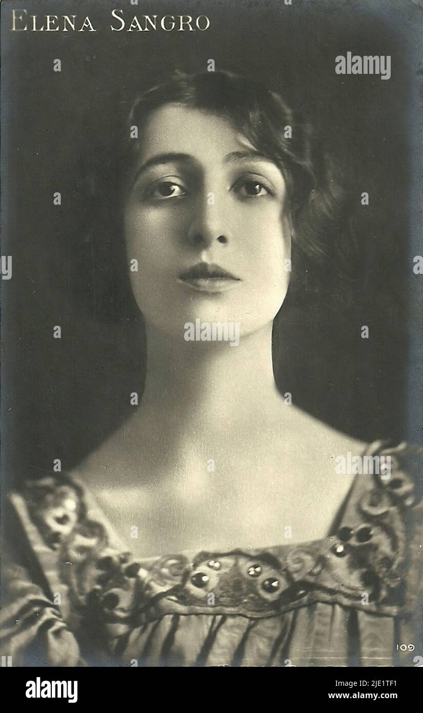 Portrait of Elena Sangro - Italian silent movie Stock Photo - Alamy
