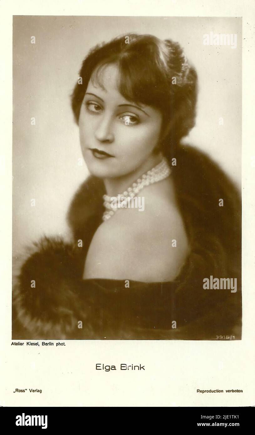 Portrait of Elga Brink - German weimar era cinema (1918 - 1935 Stock ...
