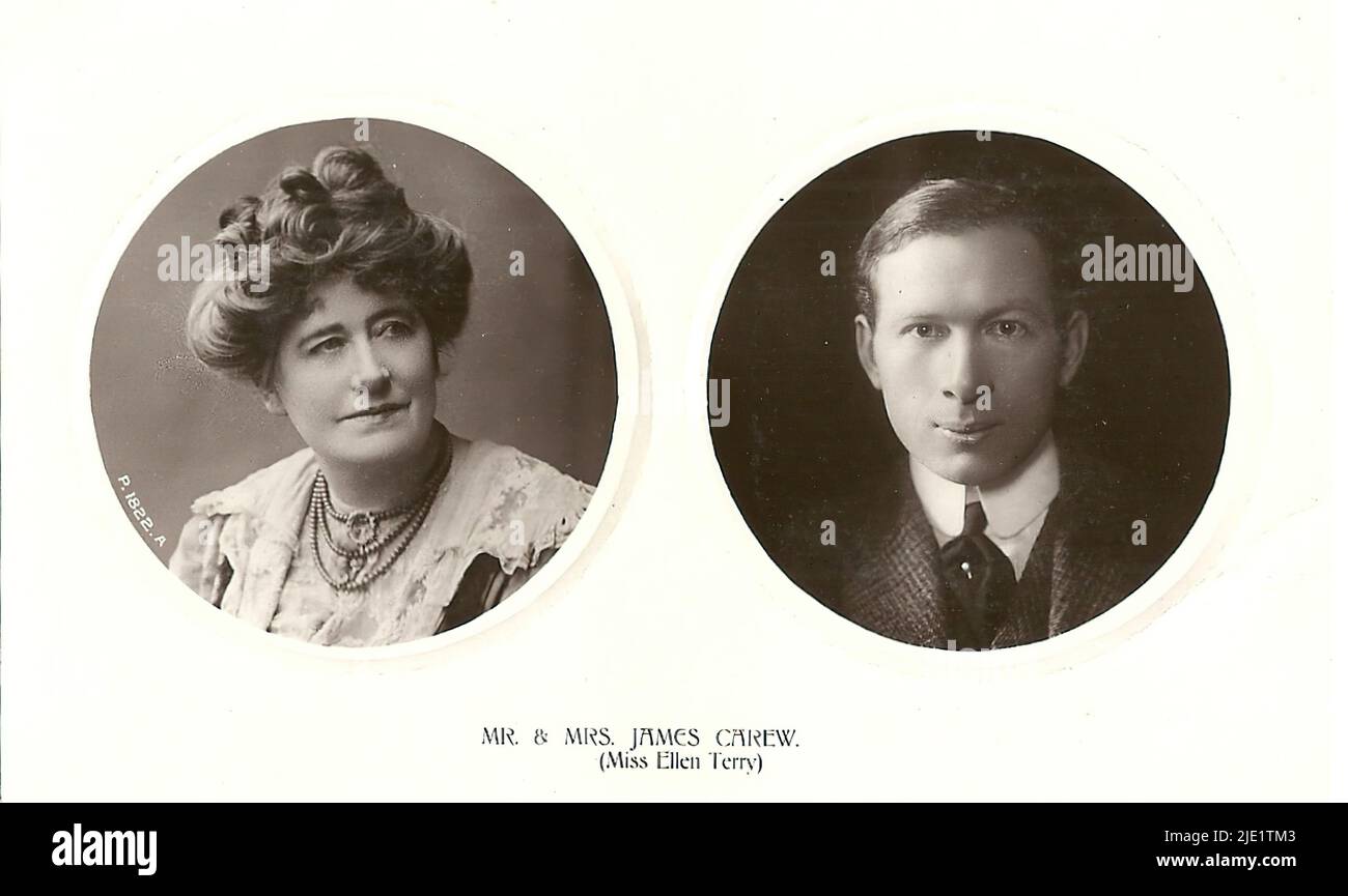 Portrait of Ellen Terry and James Carew - British stage star of the ...