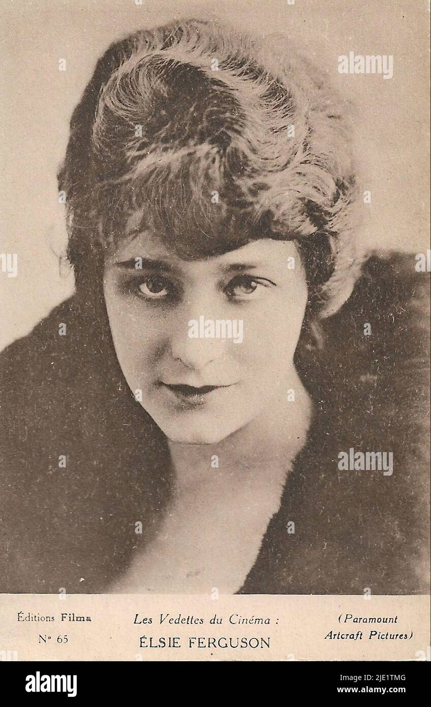 Portrait of Elsie Ferguson - Hollywood silent movie actress Stock Photo ...
