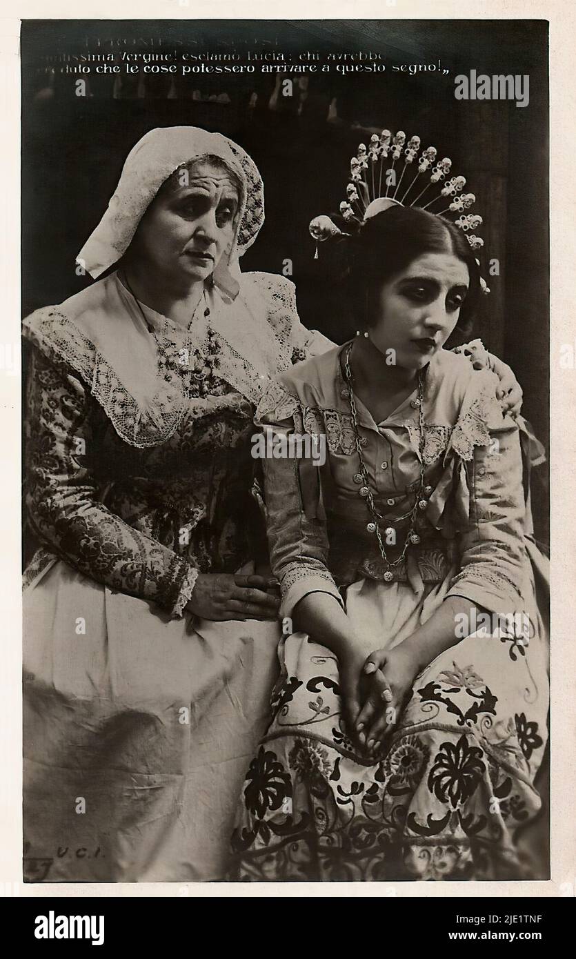 Portrait of Emilia Vidali and Ida Carloni Talli in I promessi sposi ...