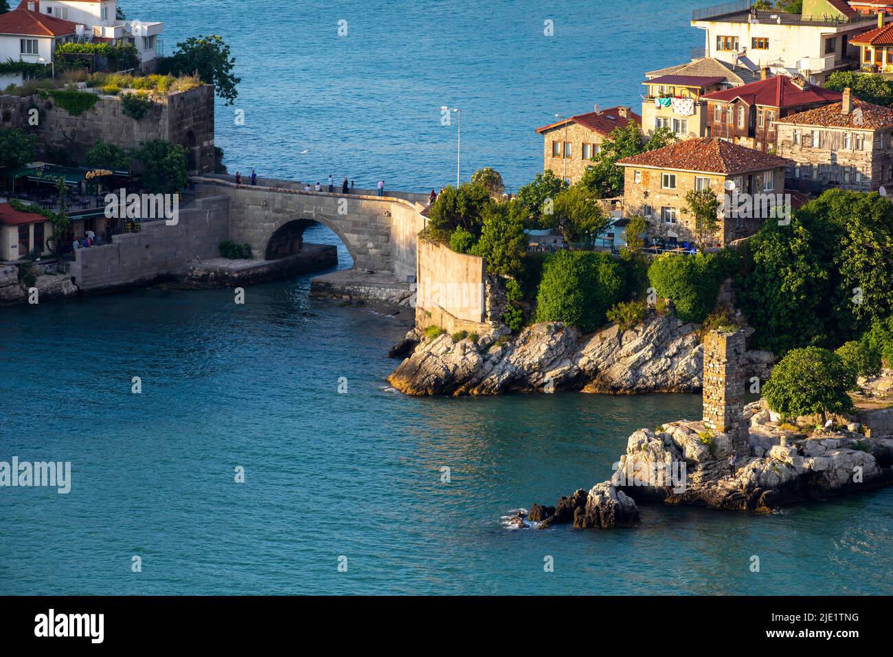 Beautiful cityscape on the mountains over Black-sea, Amasra. Amasra ...