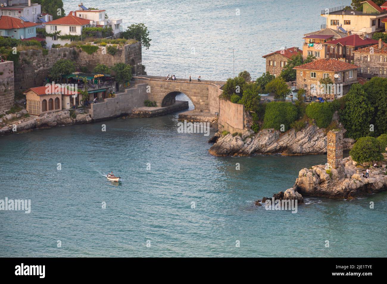 Beautiful cityscape on the mountains over Black-sea, Amasra. Amasra ...