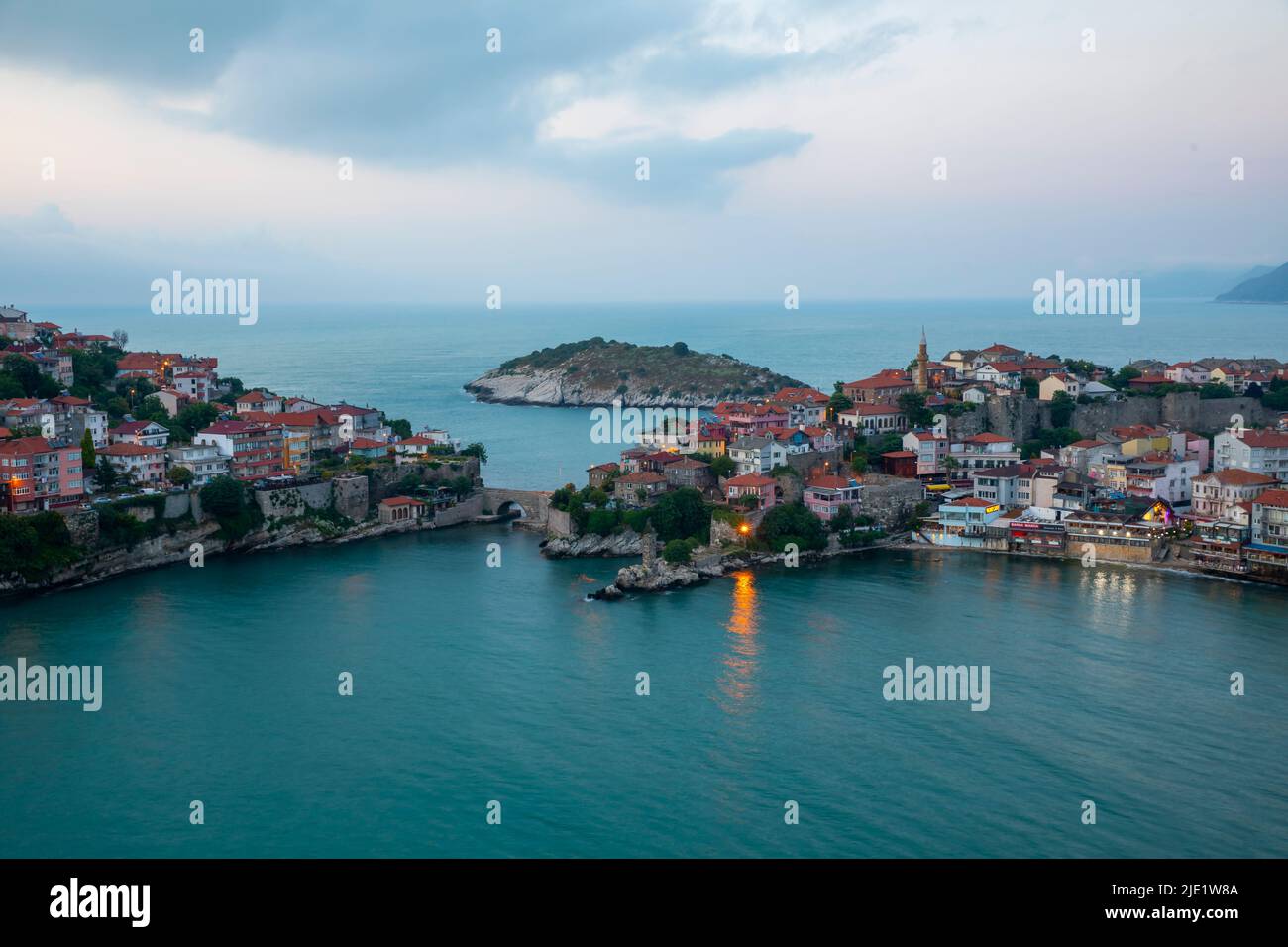 Beautiful cityscape on the mountains over Black-sea, Amasra. Amasra ...