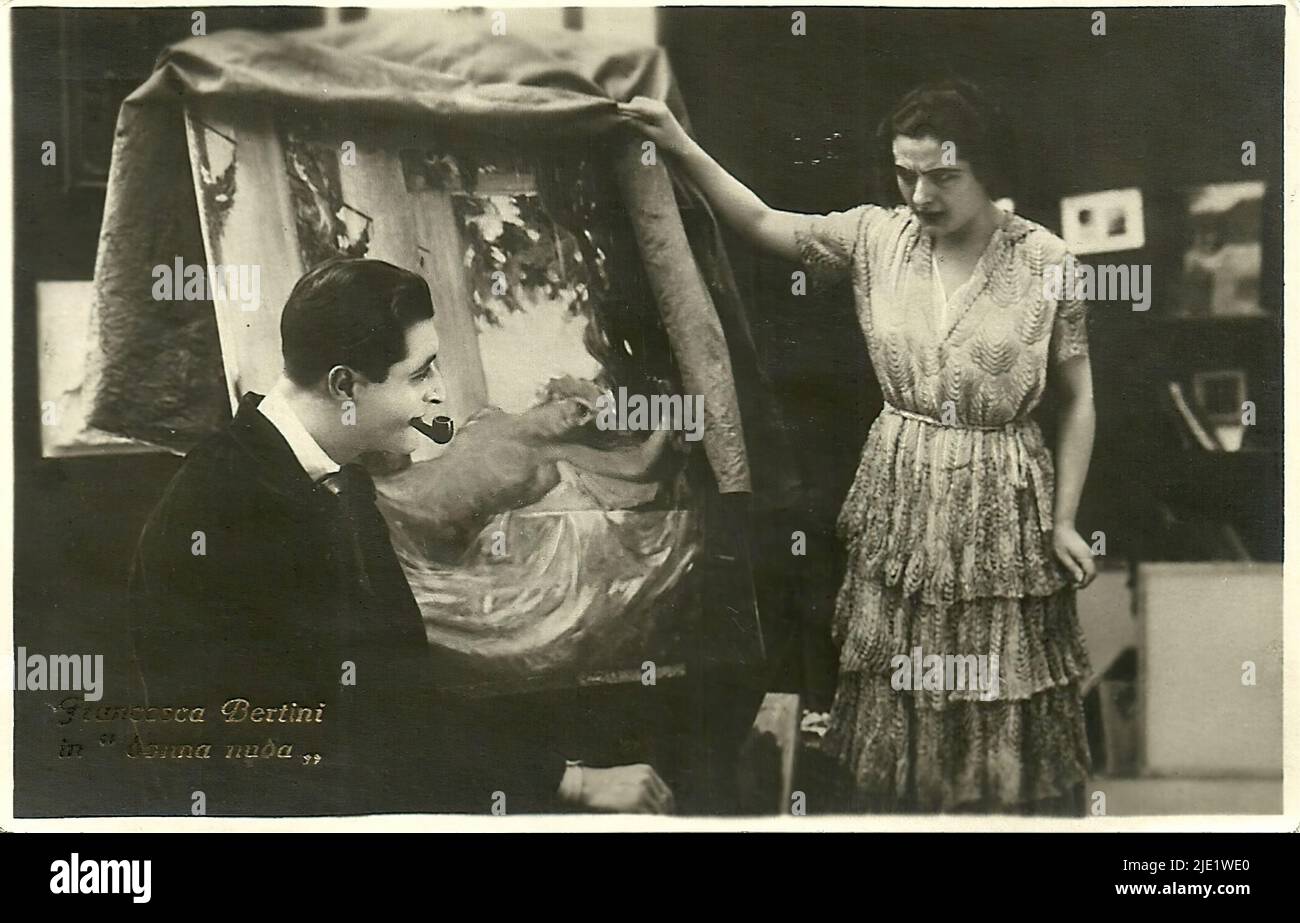 Portrait of Francesca Bertini and Angelo Ferrari in La donna nuda (1922 ...