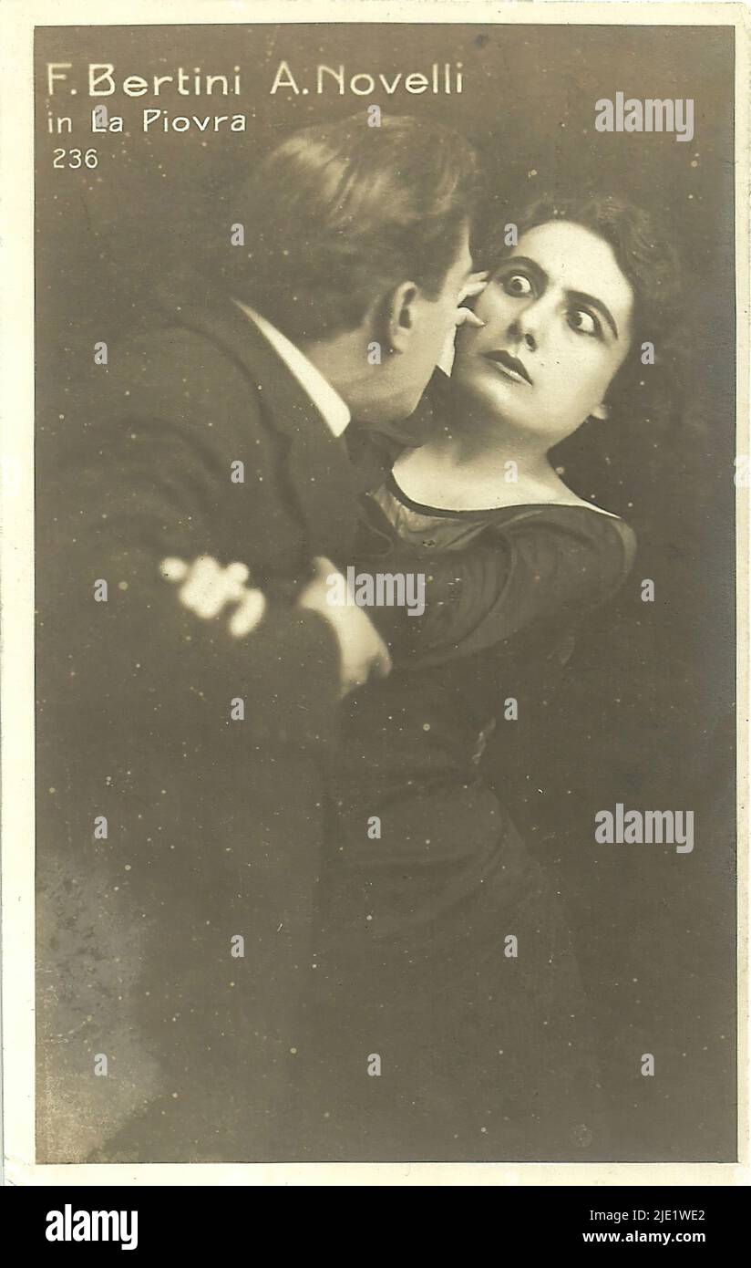 Portrait of Francesca Bertini and Amleto Novelli in La piovra - Italian ...