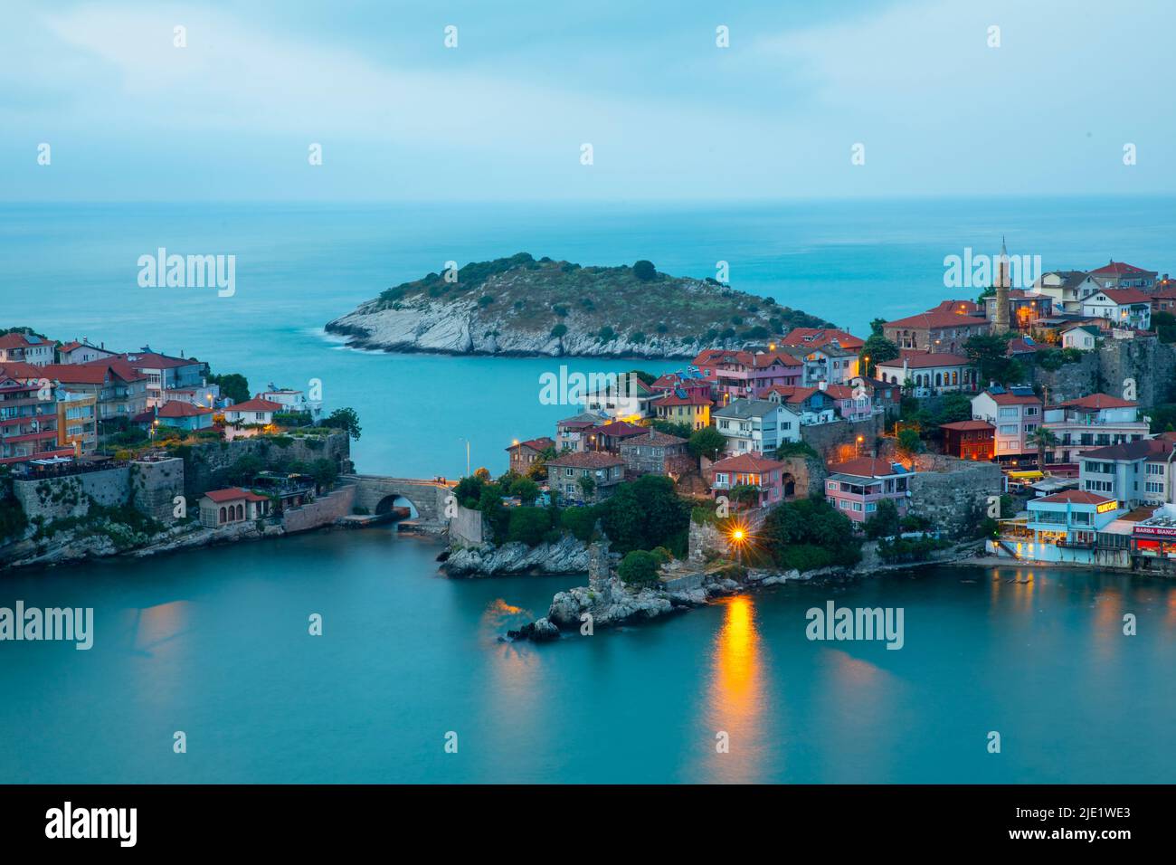 Beautiful cityscape on the mountains over Black-sea, Amasra. Amasra ...