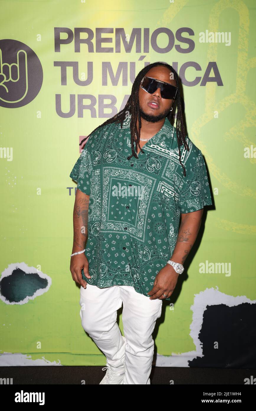 Miami, USA. 23rd June 2022. PREMIOS TU MUSICA URBANO: Akim is seen ...
