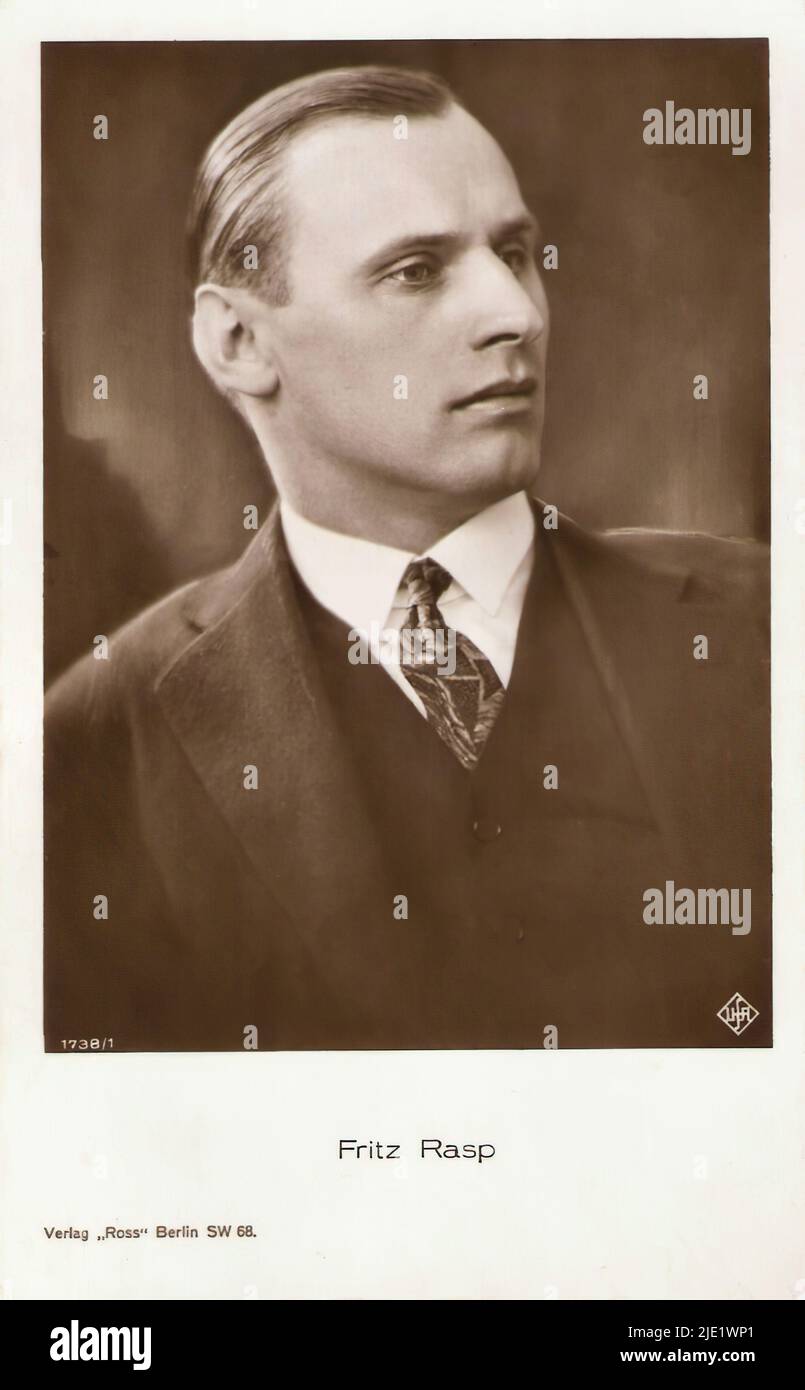 Portrait of Fritz Rasp - German weimar era cinema (1918 - 1935 Stock ...