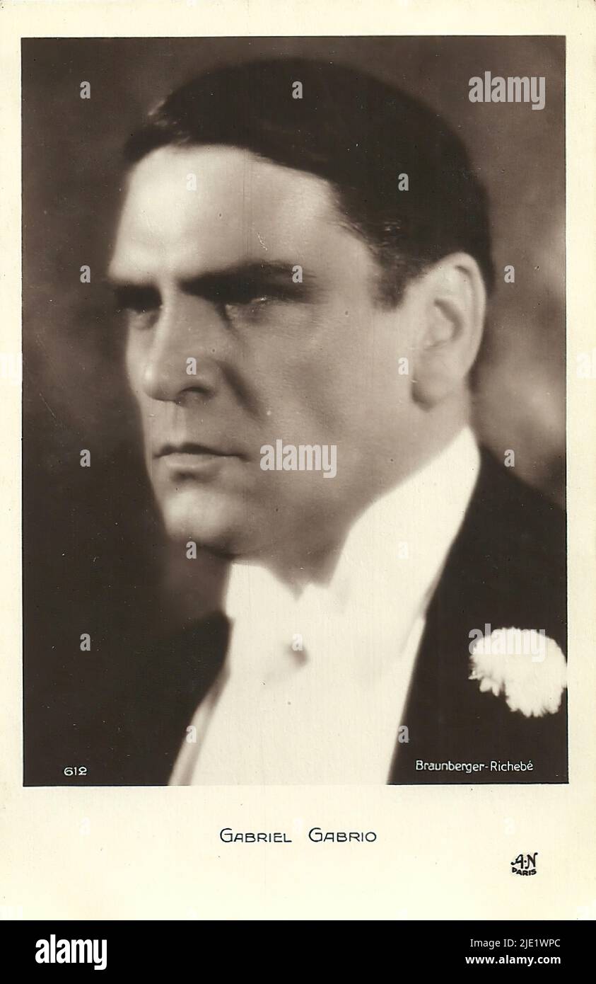 Portrait of Gabriel Gabrio 001 - French silent cinema era Stock Photo ...
