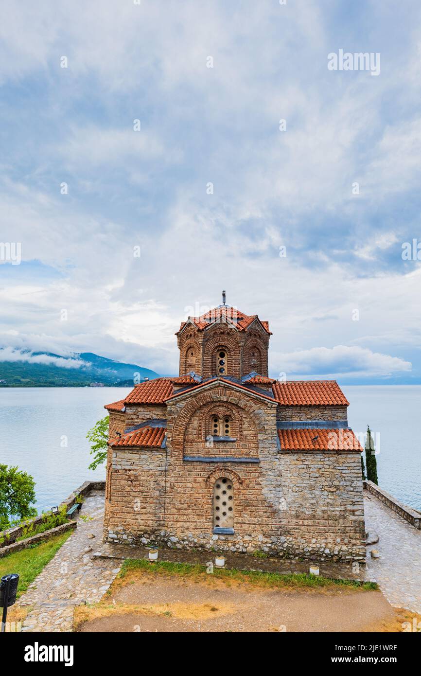 Saint John Kaneo Orthodox Church by Lake Ohrid, North Macedonia. One of ...