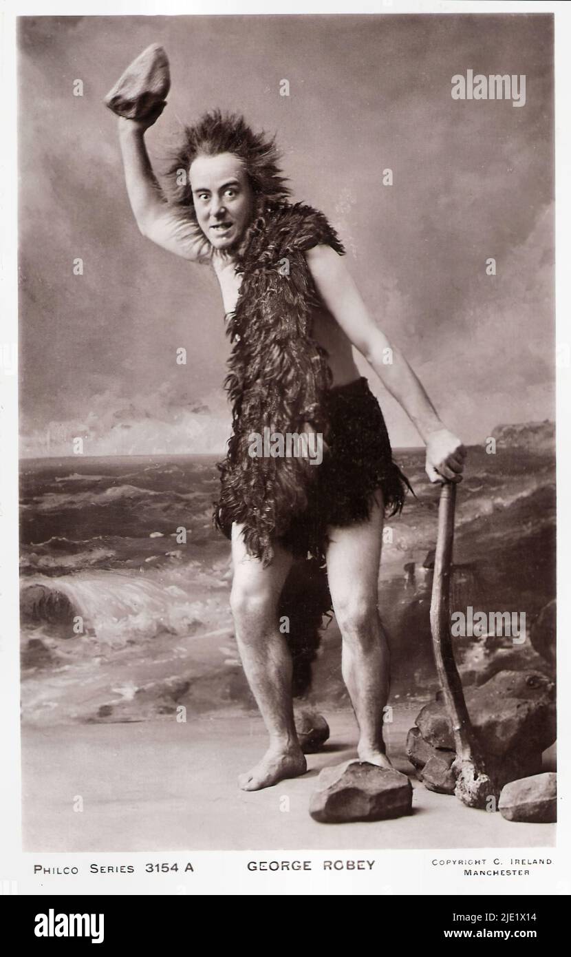 Portrait of George Robey as The Prehistoric Man - British stage star of ...