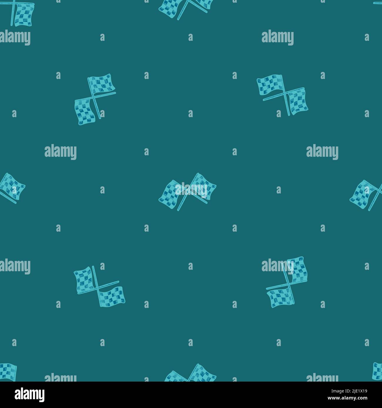 Race flag seamless pattern engraving. Vintage sport background in hand ...