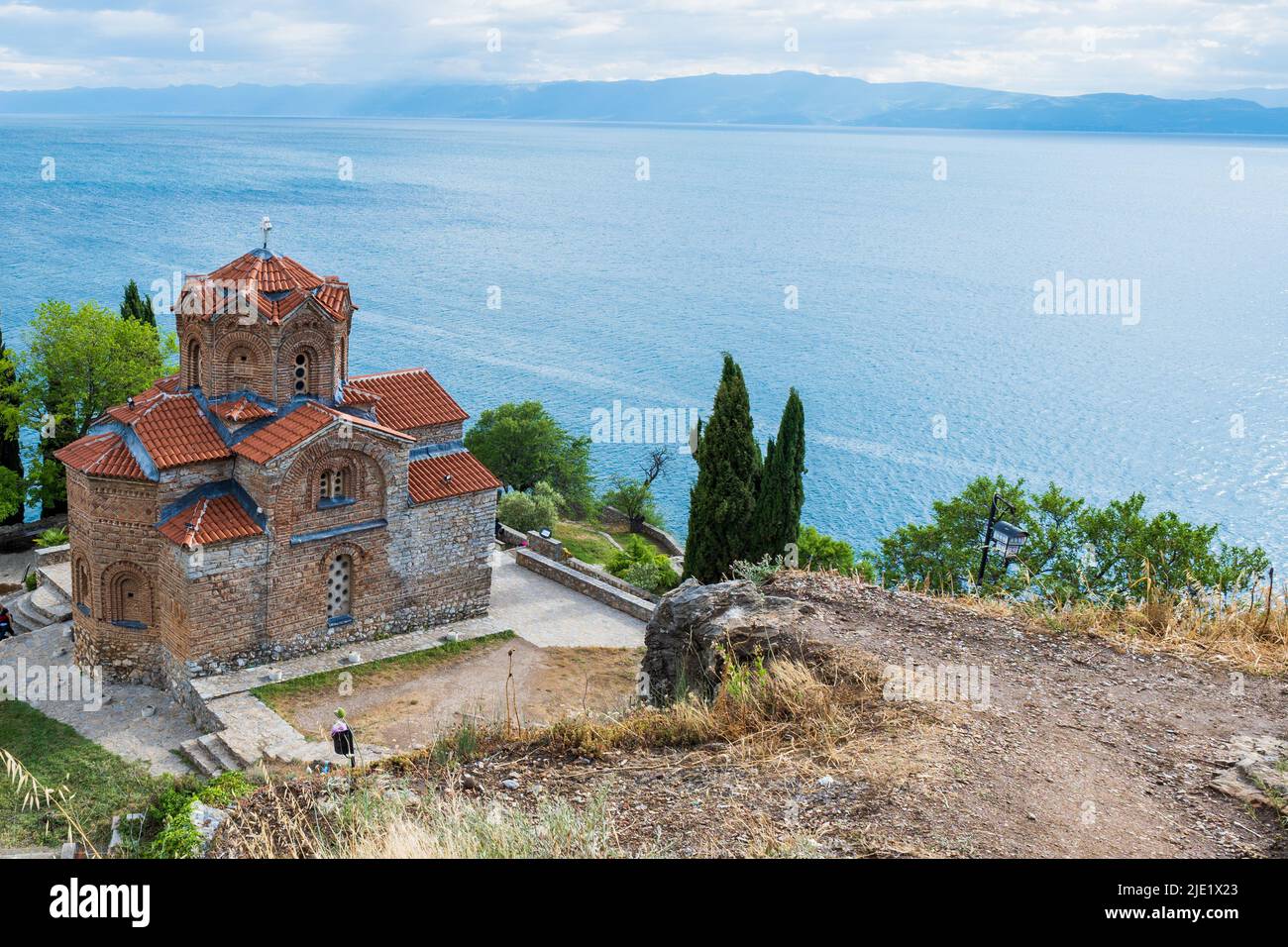Saint John Kaneo Orthodox Church by Lake Ohrid, North Macedonia. One of ...