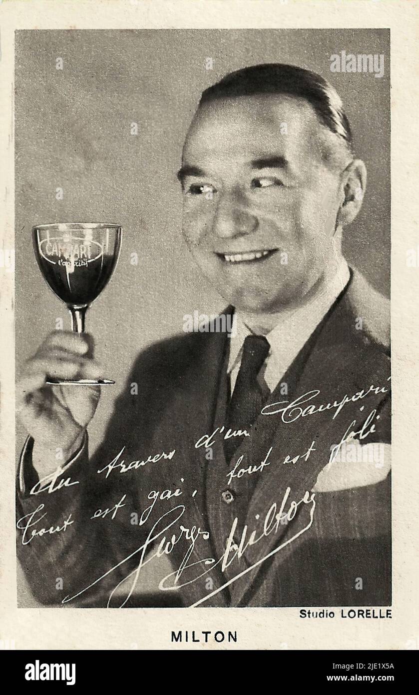 Portrait of Georges Milton pub Campari - French theatre classic era ...