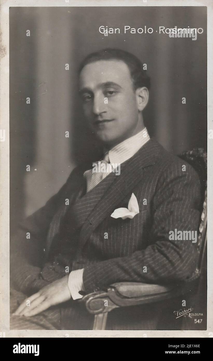 Portrait of Gian Paolo Rosmino - Italian silent cinema era actor Stock ...