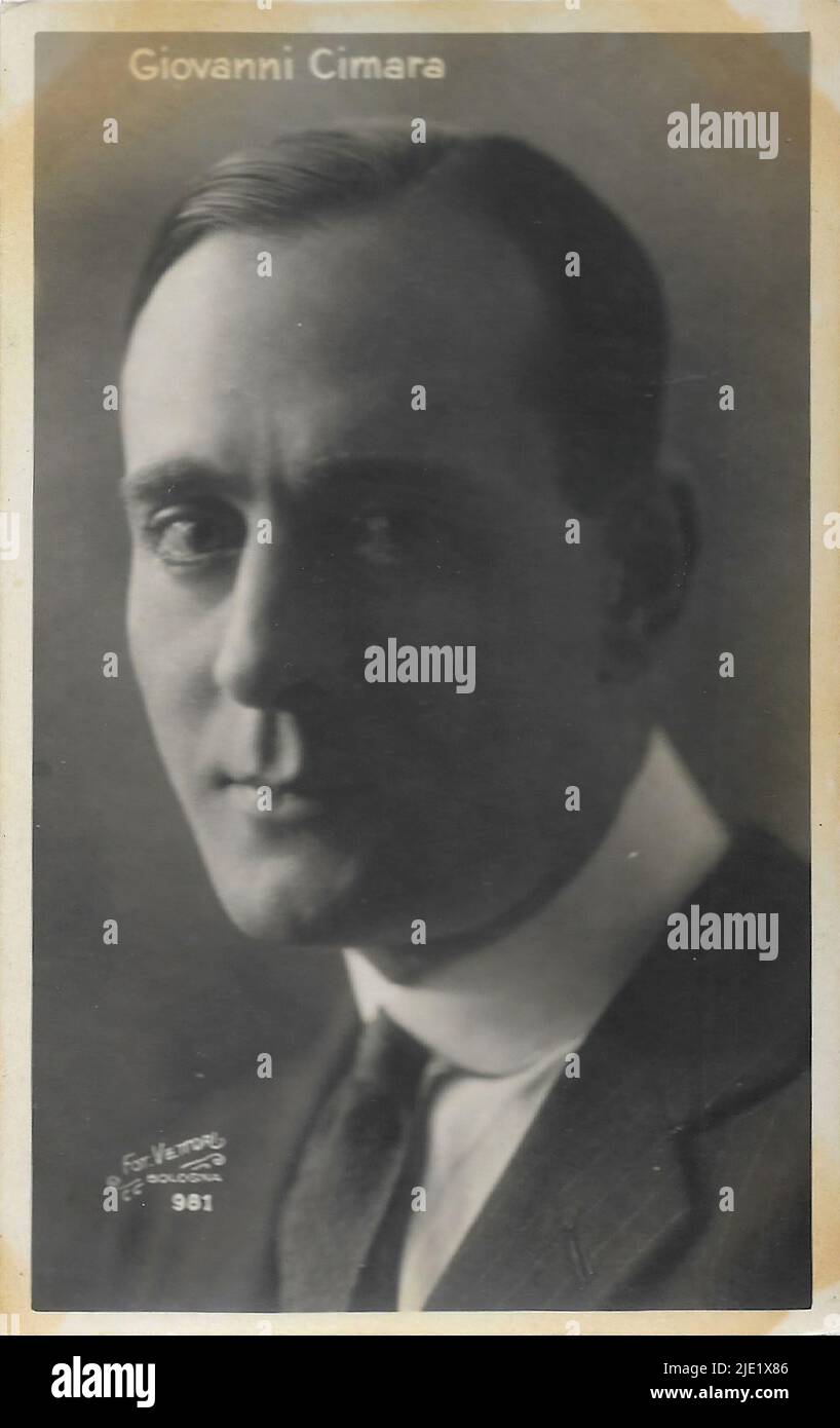 Portrait of Giovanni Cimara, - Italian silent cinema era actor Stock ...