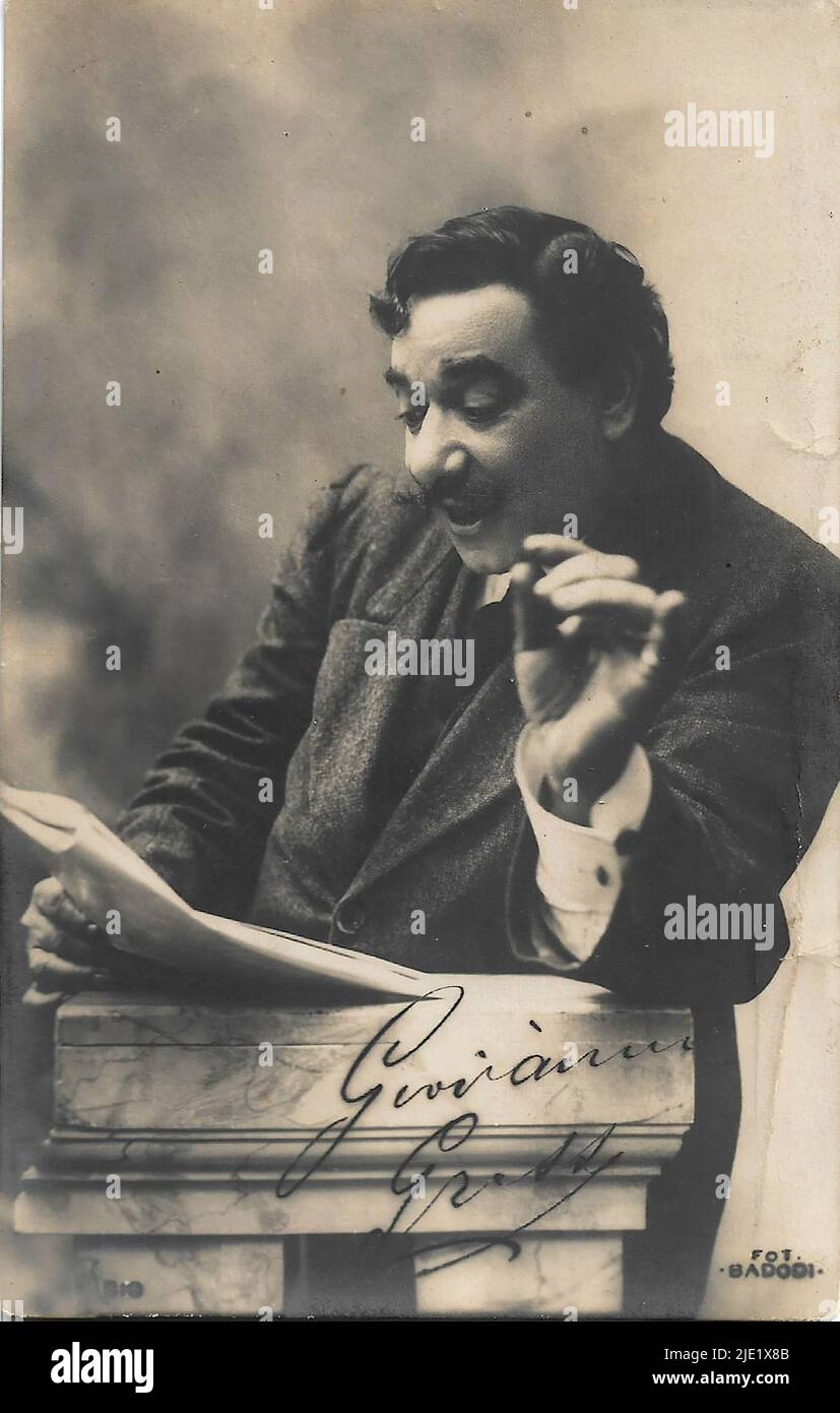 Portrait of Giovanni Grasso 003 - Italian silent cinema era actor Stock ...
