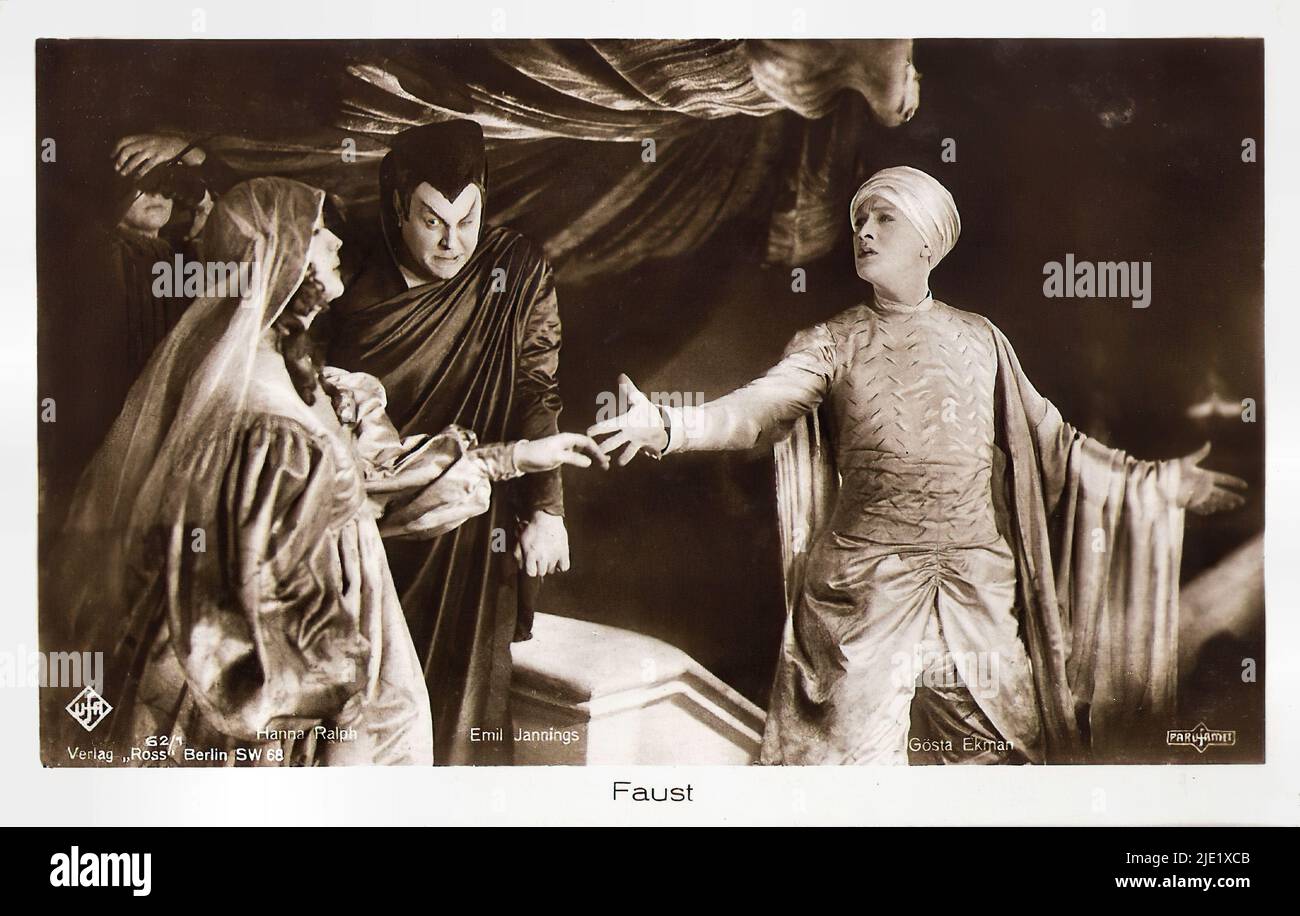Portrait of Gösta Ekman, Emil Jannings and Hanna Ralph in Faust (1926 ...
