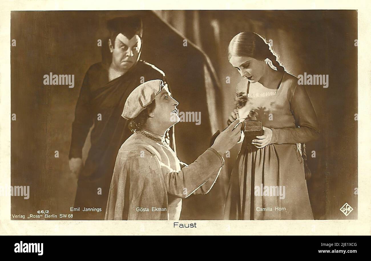 Portrait of Gösta Ekman, Emil Jannings and Camilla Horn in Faust (1926 ...