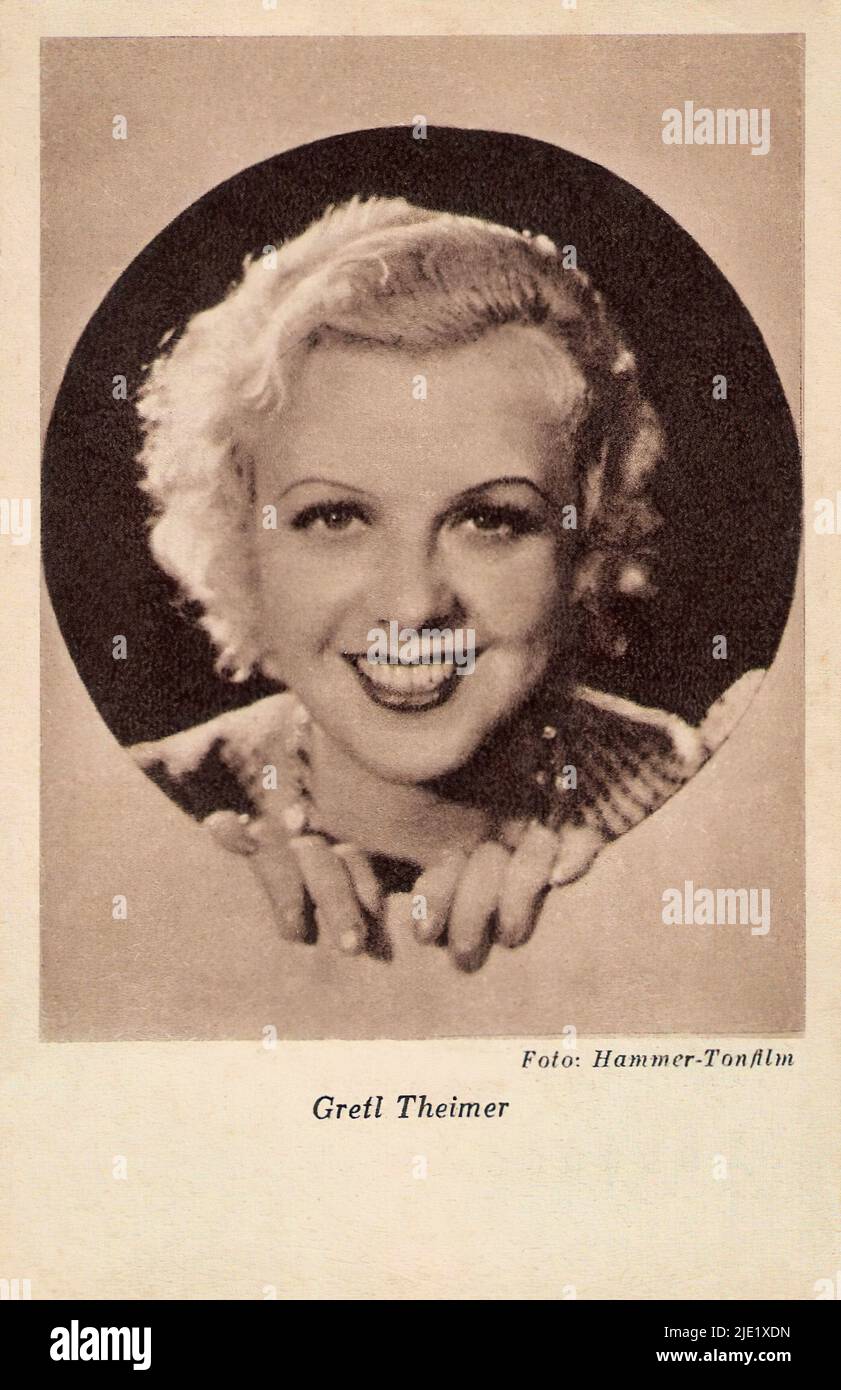 Portrait of Gretl Theimer - German Third Reich movie star Stock Photo ...
