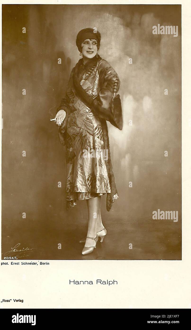 Portrait of Hanna Ralph - German weimar era cinema (1918 - 1935 Stock ...