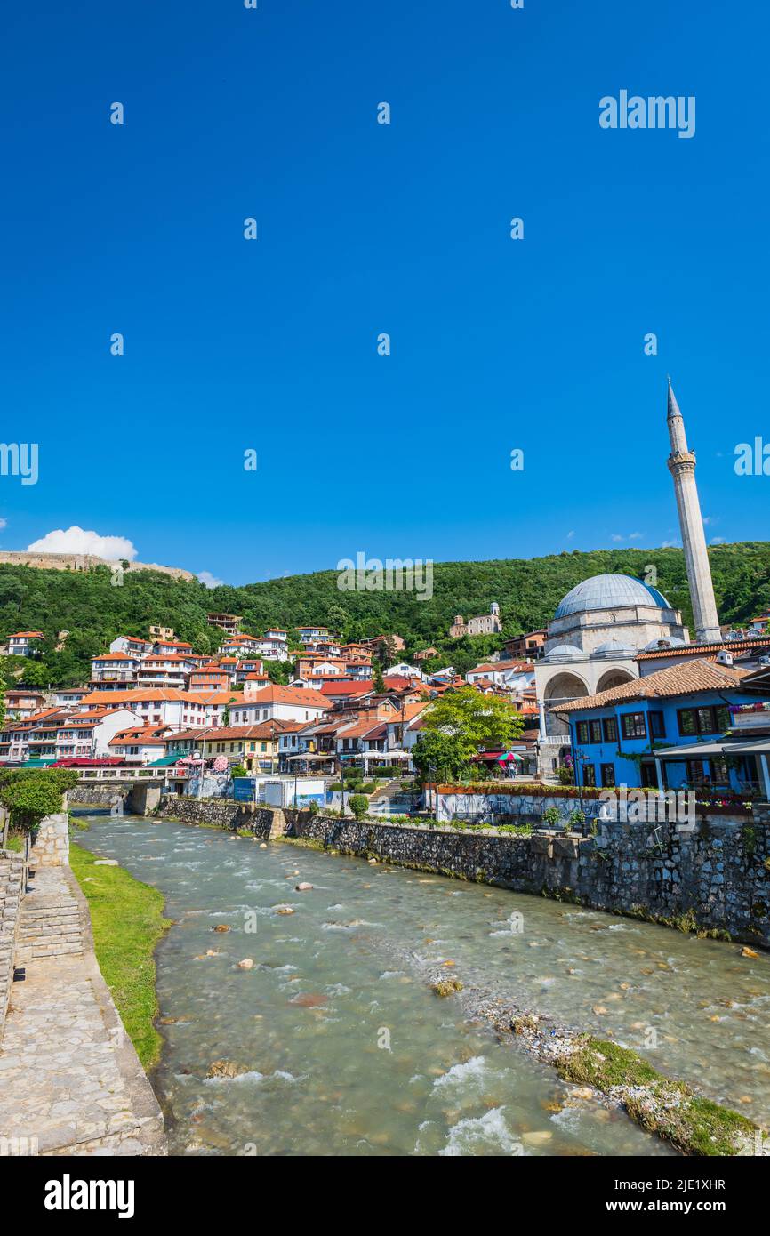Prizren, Kosovo - June 2022: Prizren city center view with the river ...