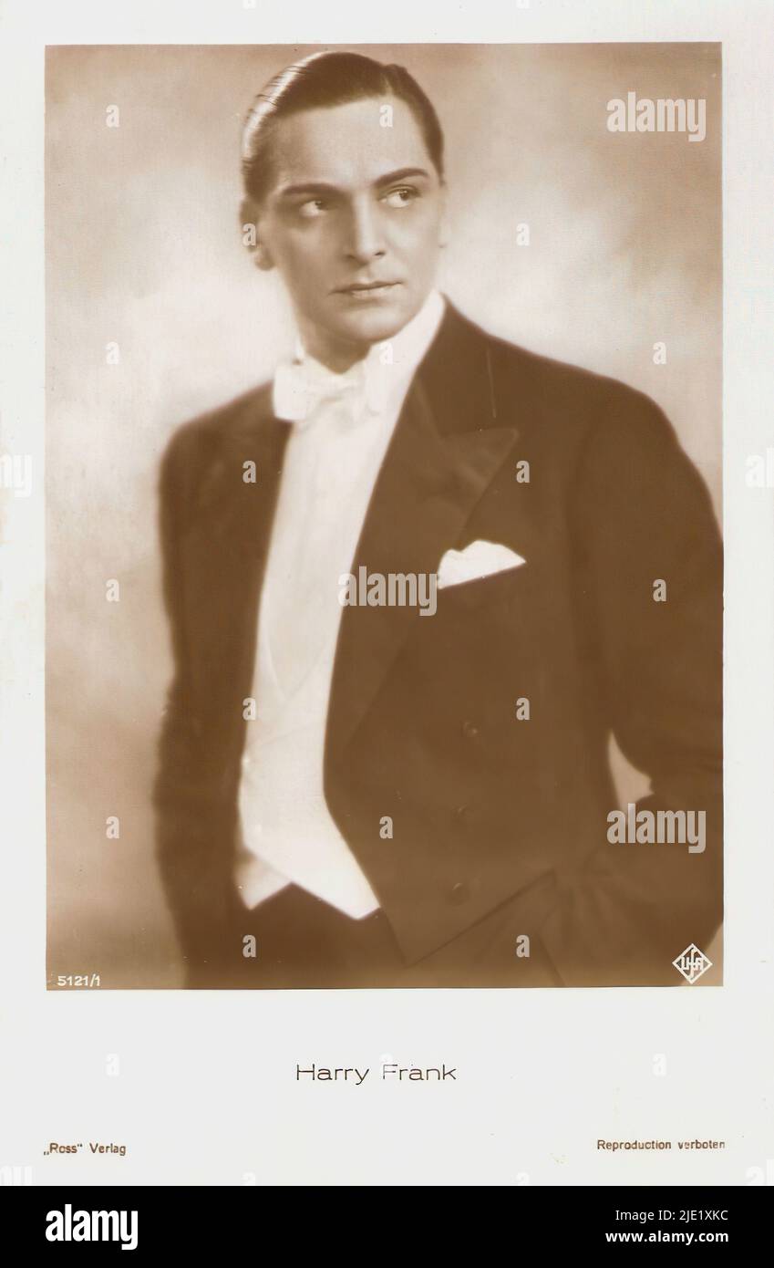 Portrait of Harry Frank - German weimar era cinema (1918 - 1935 Stock ...