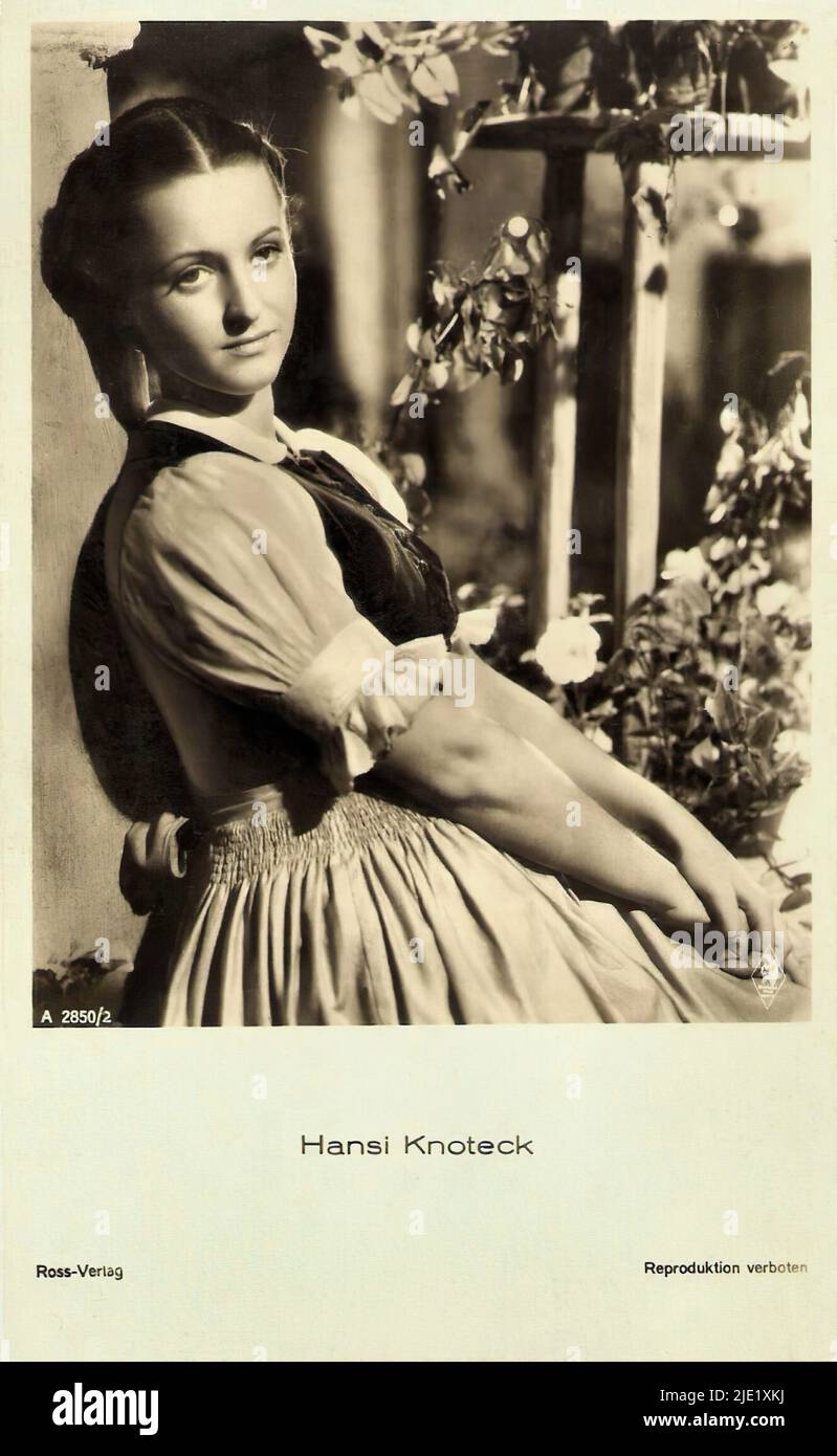Portrait of Hansi Knoteck - German Third Reich movie star Stock Photo ...